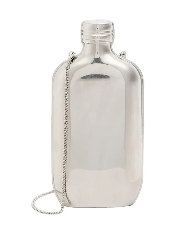 Calvin Klein Metal Bottle Clutch - Silver