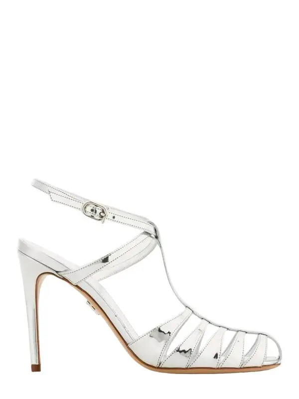 FERRAGAMO 90mm Cage Stiletto Sandals - Silver