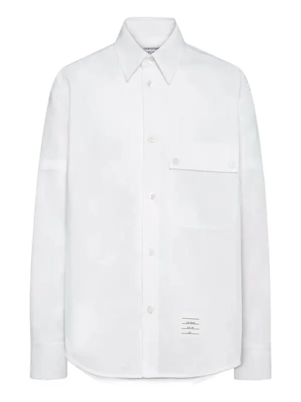 Thom Browne Armband-detail Chest-pocket Shirt - White