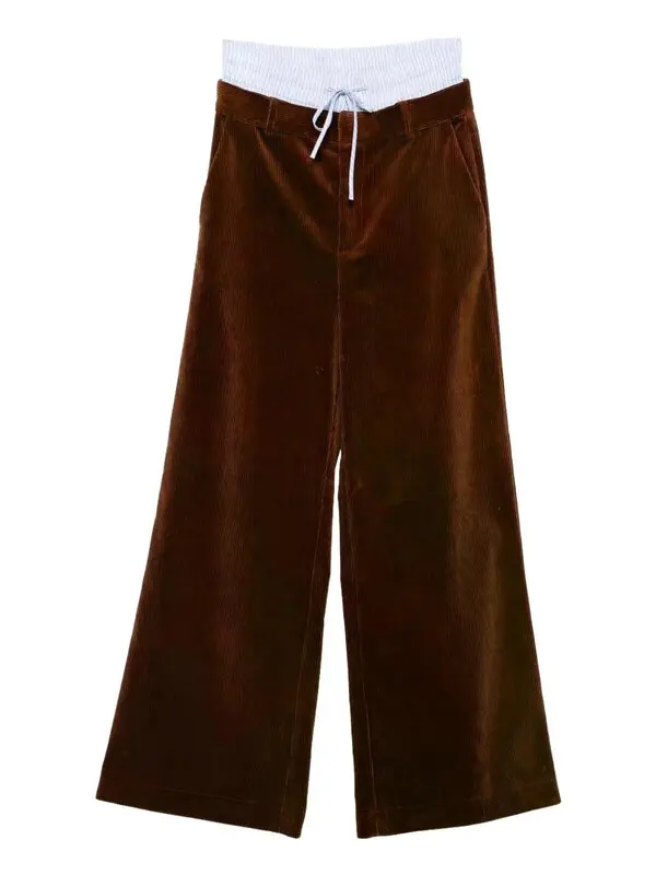 Monse Double Waistband Corduroy Trousers - Brown