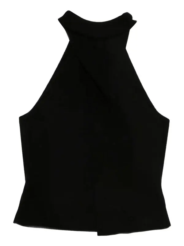 Monse Twisted Roll Neck Top - Black