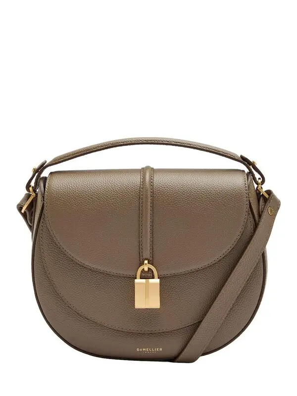 DEMELLIER Siena Grained Leather Saddle Bag - Taupe