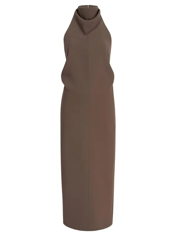 Khaite Roxanne Crepe Maxi Dress - Brown