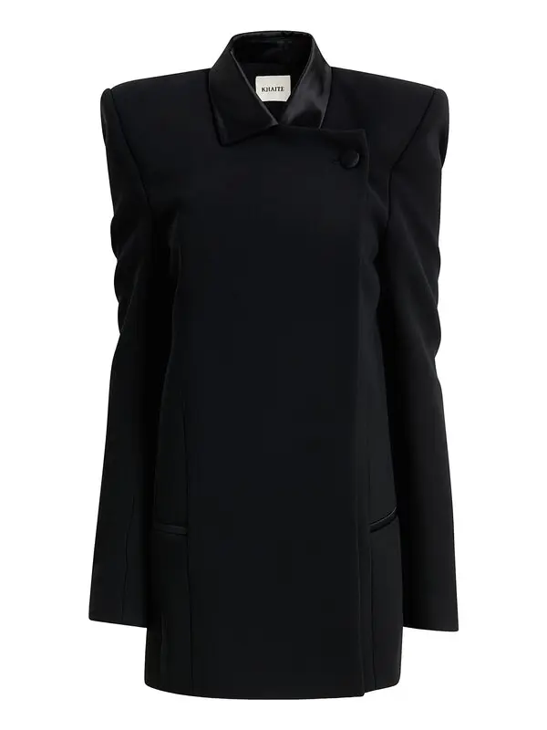 Khaite Armair Crepe Blazer With Shawl Collar - Black