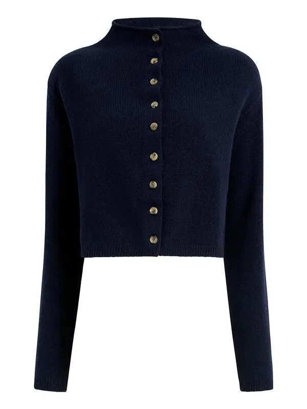 Khaite Annora Wool-cashmere Cardigan - Navy