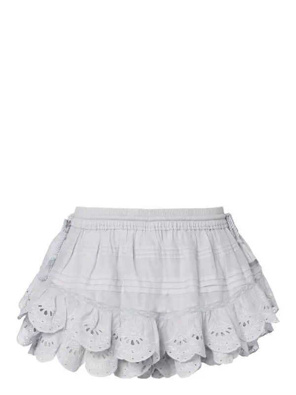 MARANT ETOILE Puria Cotton Broderei Anglaise Shorts - Blue