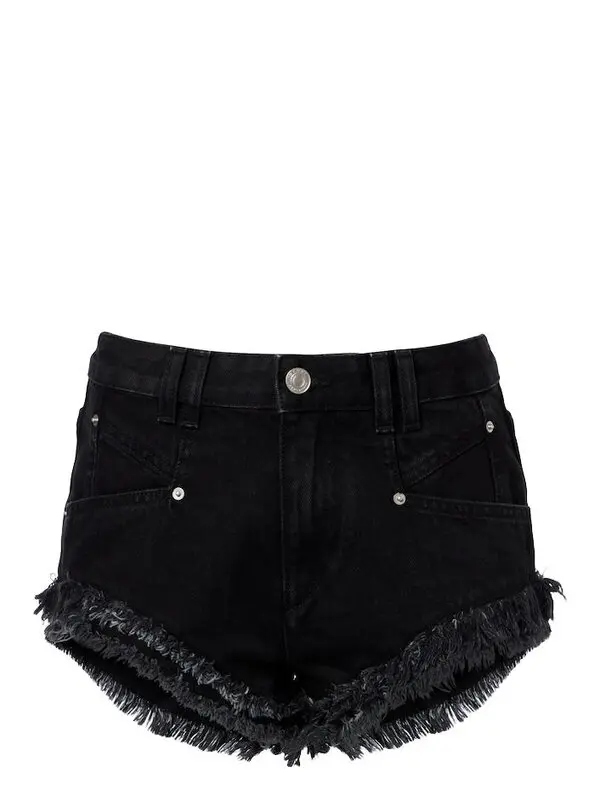 Isabel Marant Étoile Eneidala Faded Denim Shorts - Black