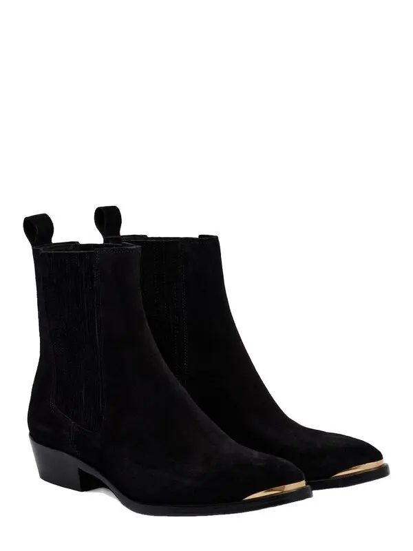 Isabel Marant Delano 35 Suede Ankle Boots - Black