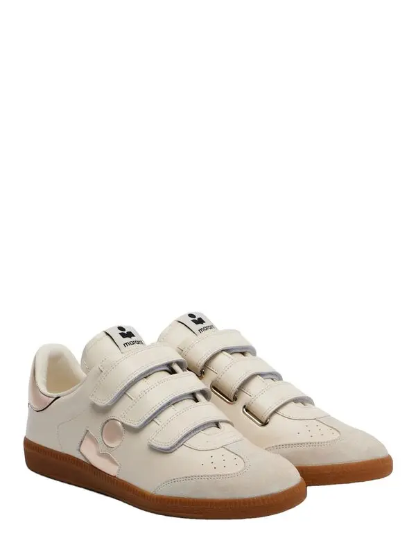 Isabel Marant Beth Leather And Suede Sneakers - Beige
