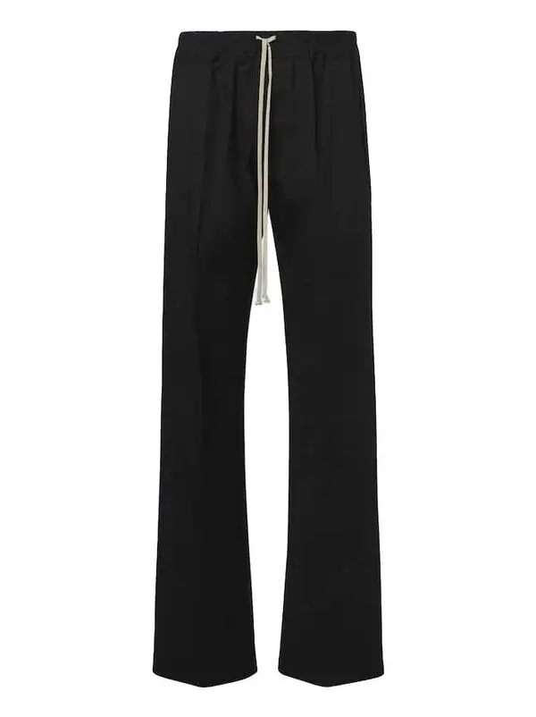 Rick Owens Dietrich Cotton-blend Wide-leg Pants - Black
