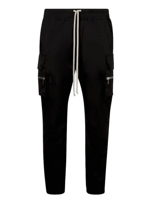Rick Owens Mastodon Cotton-blend Poplin Slim Pants - Black