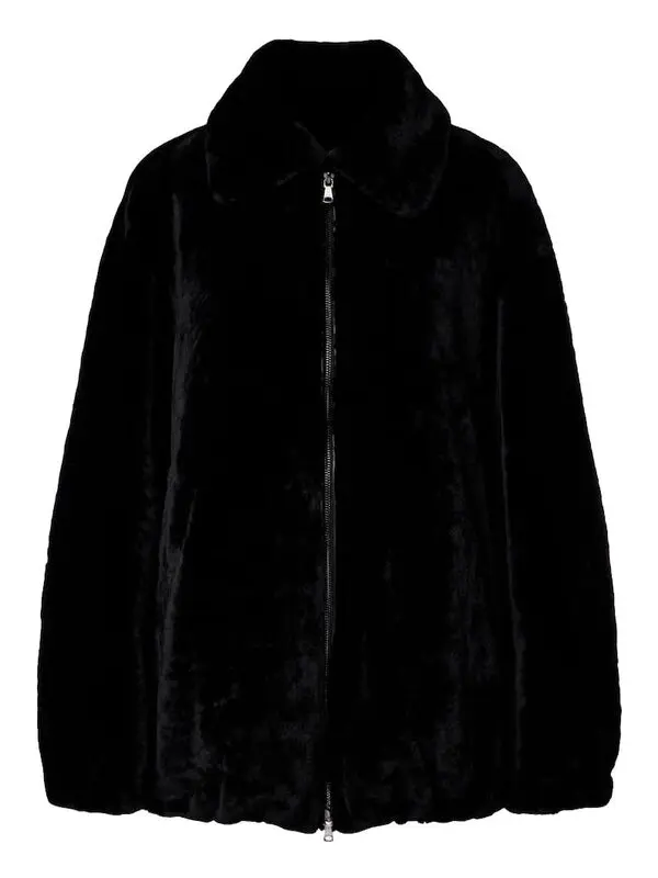 Nour Hammour Shearling Jacket - Black
