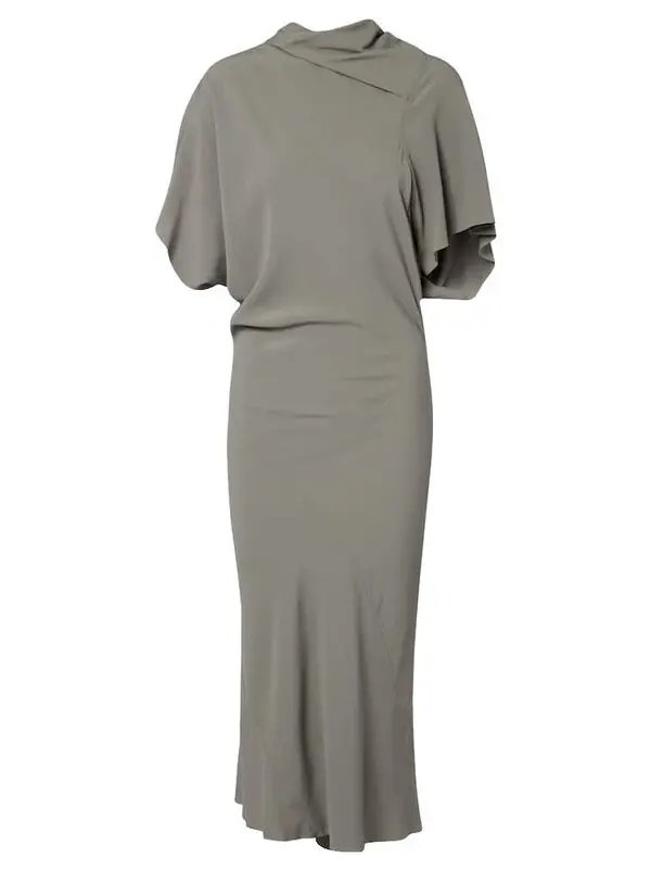 Rick Owens Seb Draped Midi Dress - Grey