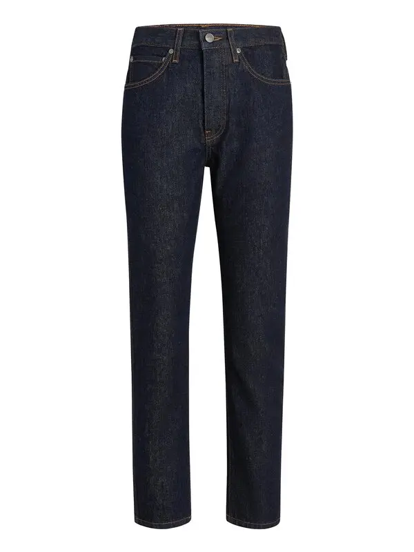 Khaite Finley Rigid Mid-rise Slim-leg Jeans - Navy
