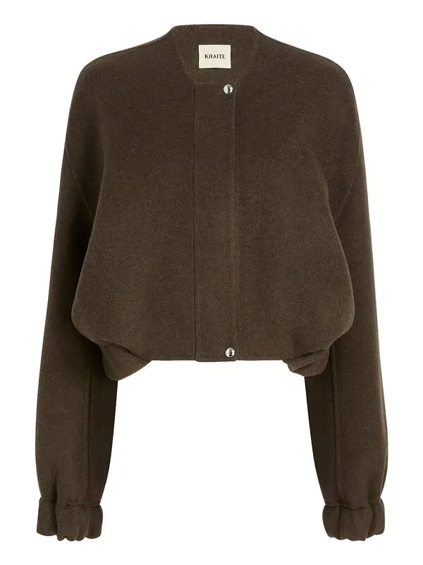 Khaite Cordan Wool Bomber Jacket - Brown