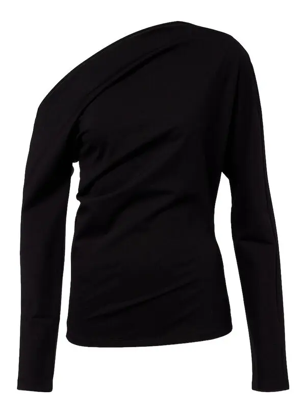 RÓHE Draped One-shoulder Top - Black