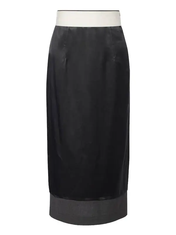RÓHE Wool Pencil Skirt - Grey