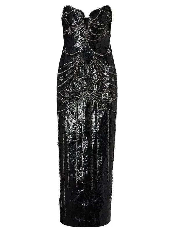 CLIO PEPPIATT Chandelier Embellished Gown - Black