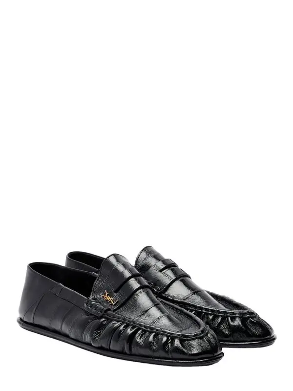 Saint Laurent Leather Ballet Flats - Black