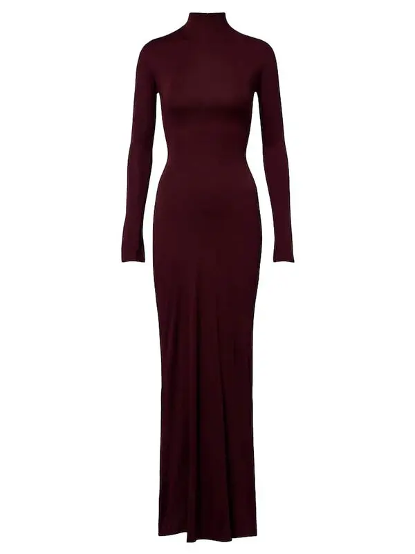 Alaïa Jersey Gown - Burgundy