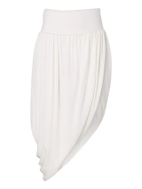 Alaïa Asymmetric Jersey Midi Skirt - White