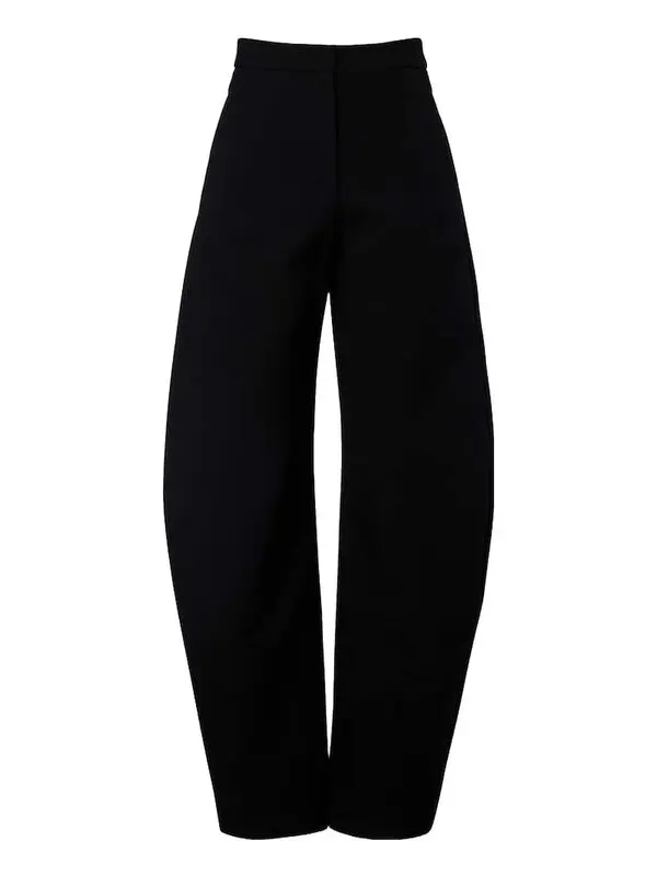 Alaïa Wool-blend Barrel-leg Pants - Black