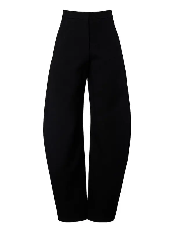 Alaïa Wool-blend Barrel-leg Pants - Black