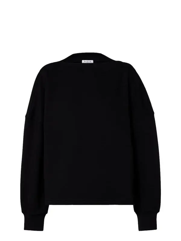 Alaïa Cotton Jersey Sweatshirt - Black