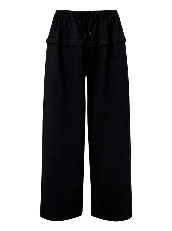 Alaïa Wide-leg Cotton Sweatpants - Black