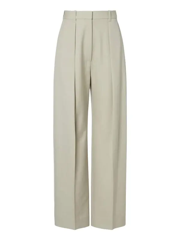 Victoria Beckham High-rise Wide-leg Trousers - Green