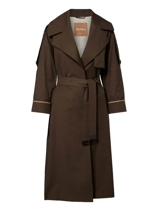 Max Mara The Cube Cotton-blend Twill Trench Coat - Green