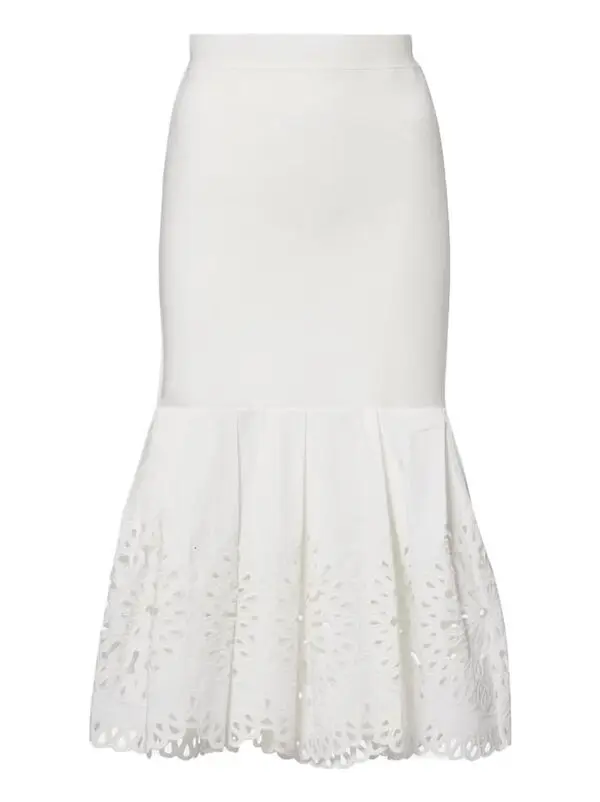 Simkhai Broderie Anglaise Midi Skirt - White