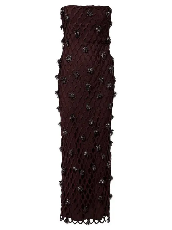 Simkhai Beaded Maxi Dress - Burgundy
