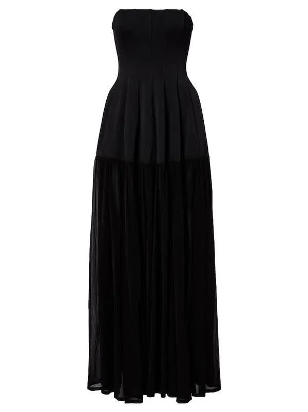Simkhai Strapless Tulle Maxi Dress - Black