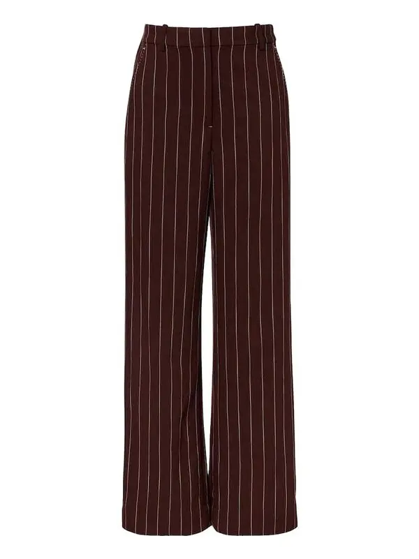 Simkhai Tavar Pinstripe Wide-leg Pants - Burgundy