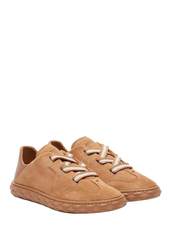 JIMMY CHOO Diamond Light Flex Suede Sneakers - Brown
