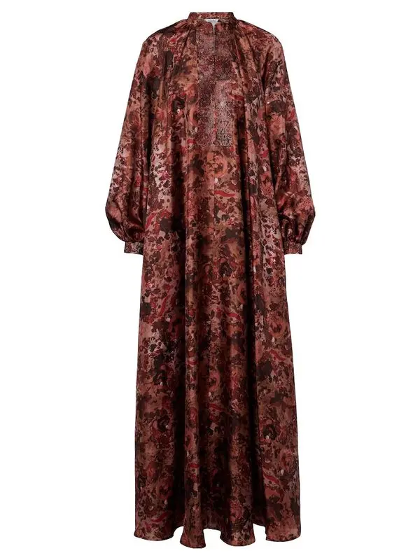 Max Mara Alpe Embellished Silk Maxi Dress - Multicoloured