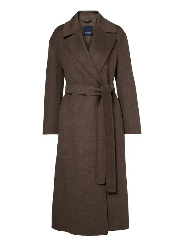 Max Mara Luna Virgin Wool Wrap Coat - Brown