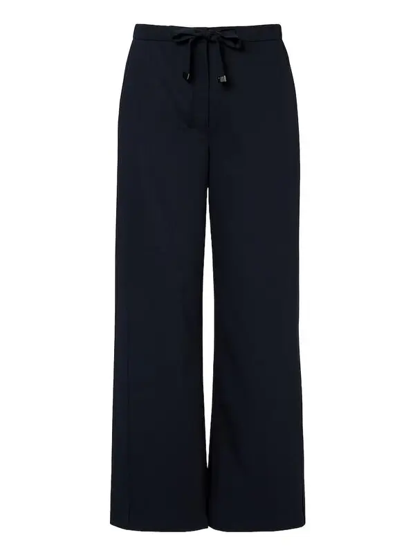 Max Mara Argenta Wide-leg Virgin Wool Pants - Blue