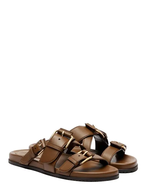 Zimmermann Orla Leather Sandals - Brown