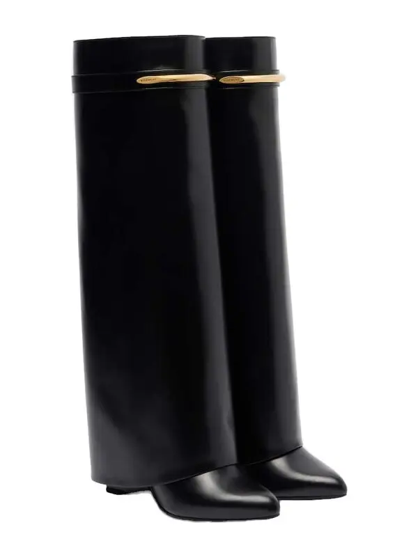 Givenchy Shark 95 Leather Knee-high Boots - Black