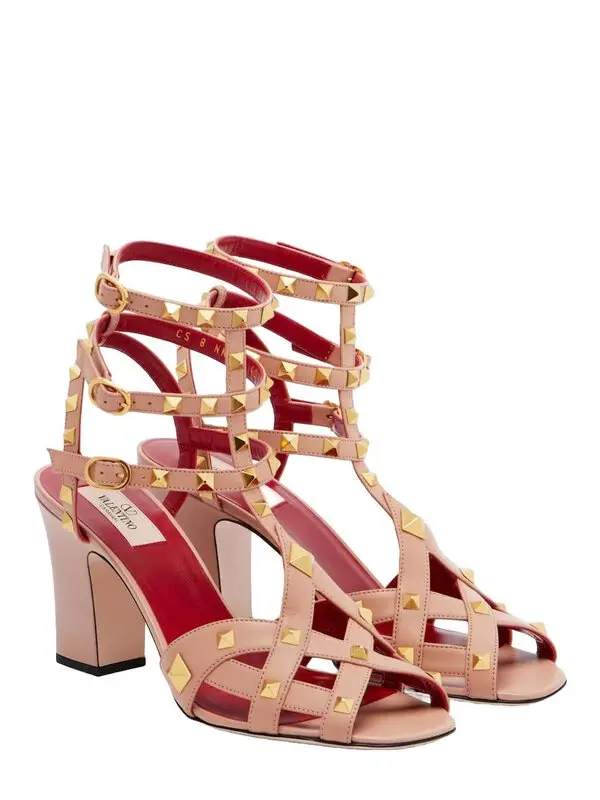 Valentino Garavani Studded Leather Sandals - Pink