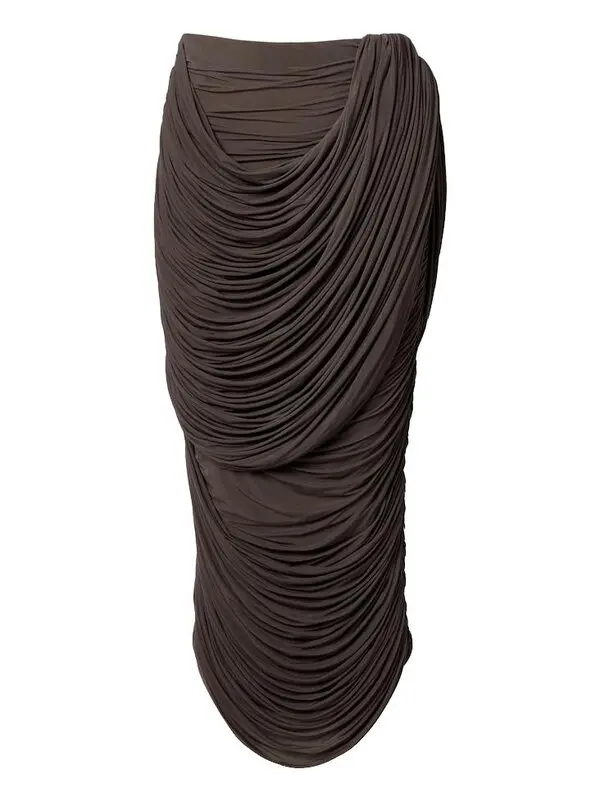Magda Butrym Draped Midi Skirt - Brown