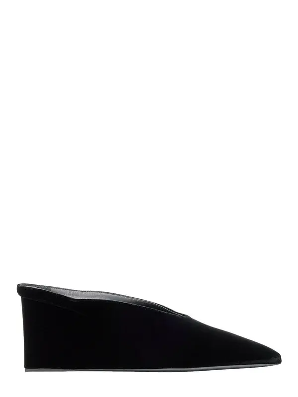 Alaïa Cube Velvet Wedge Mules - Noir