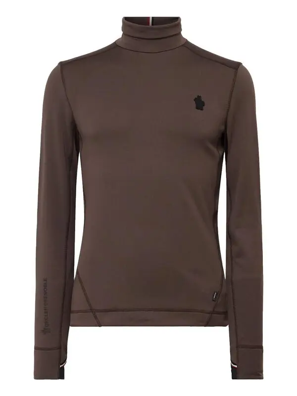 Moncler Slim-fit Logo-appliquéd Base Layer - Brown