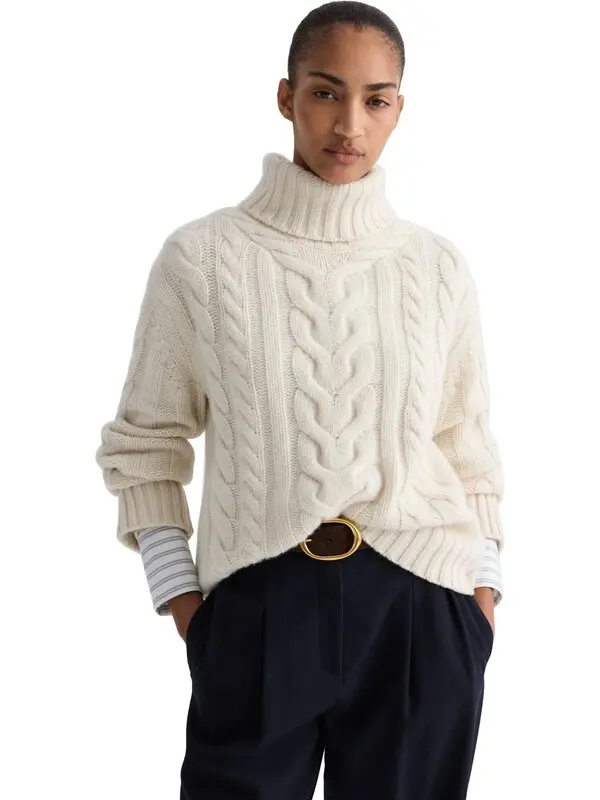 TWP Traveling T Neck Cashmere Sweater - Ivory