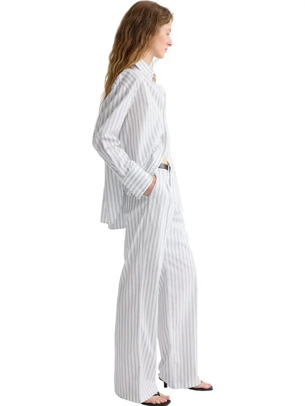 TWP Hairline Stripe Sulli Pant - White / Midnight