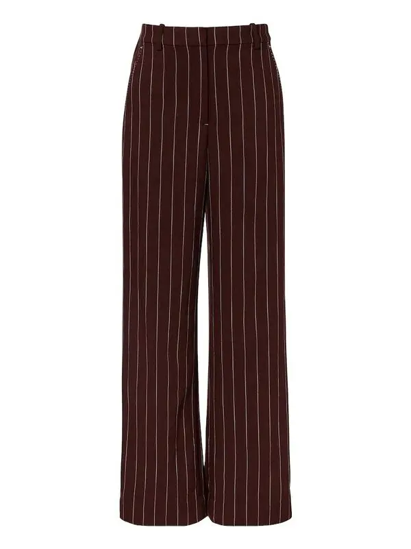 Simkhai Tavar Pinstripe Wide-leg Pants - Brown