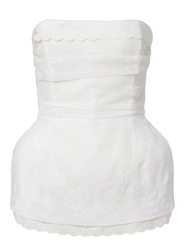 Magda Butrym Scalloped Bandeau Top - White