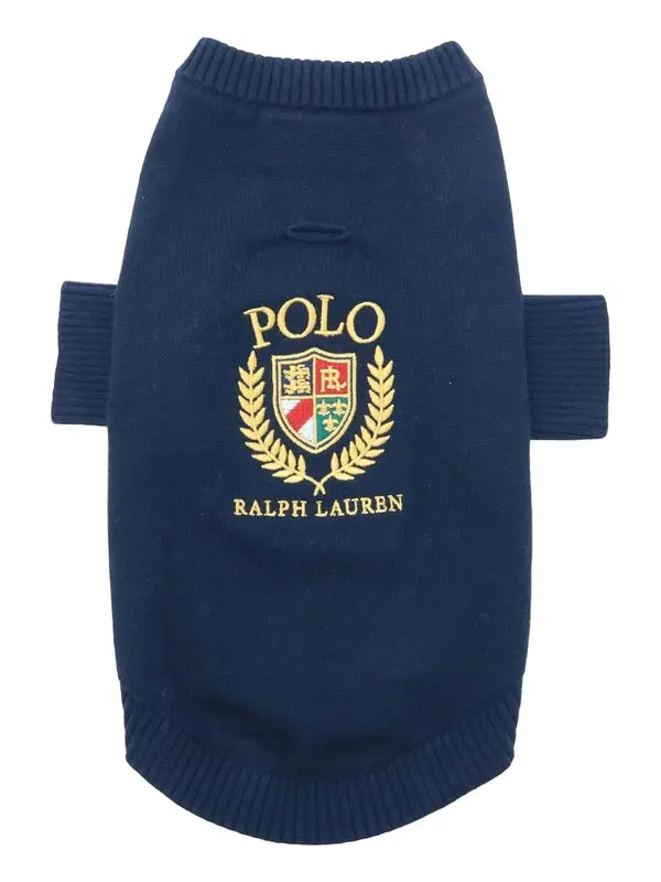 Ralph Lauren Cotton Crest Dog Sweater - Navy